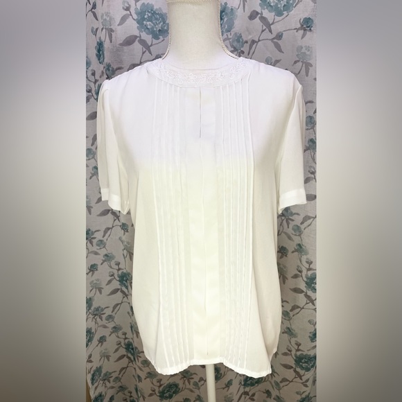 david matthew | Tops | Vintage David Matthew White Blouse | Poshmark